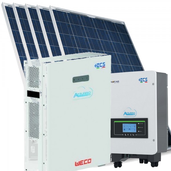 Kit fotovoltaico 3kWp con pannelli, inverter Zucchetti Hybrid, batteria ... Kit fotovoltaico 3kWp con pannelli, inverter Zucchetti Hybrid, batteria ...
